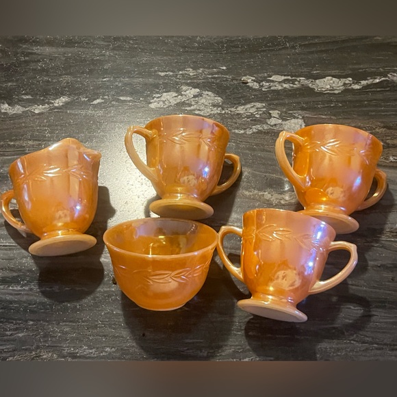 Fire King | Dining | Vintage Fire King Marigold Glass Peach Lusterware ...